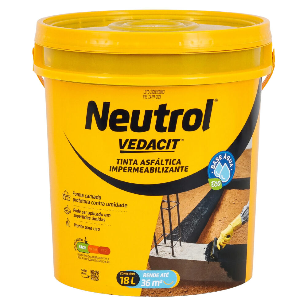 Pintura Asfáltica Neutrol Acqua 18L Vedacit