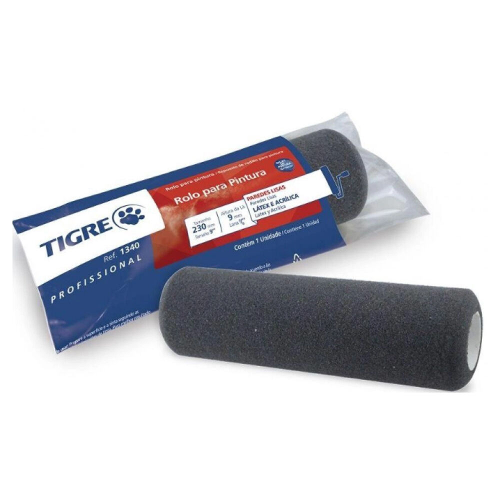 Rolo de Espuma Poliéster sem Cabo 23cm Tigre 1340